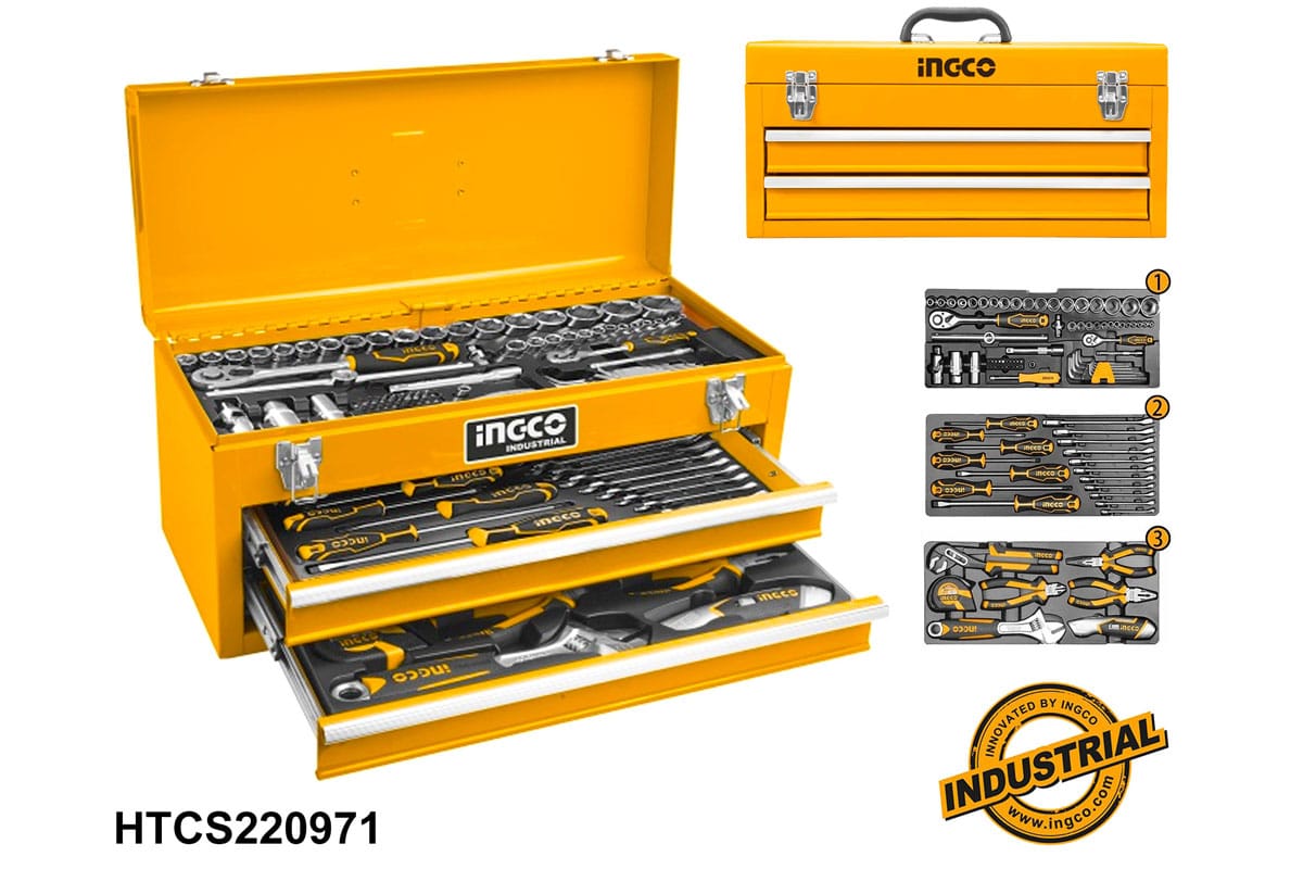 Bộ Hộp Đồ Nghề 97 Món Dụng Cụ INGCO HTCS220971 - Siêu thị Dụng Cụ Vàng