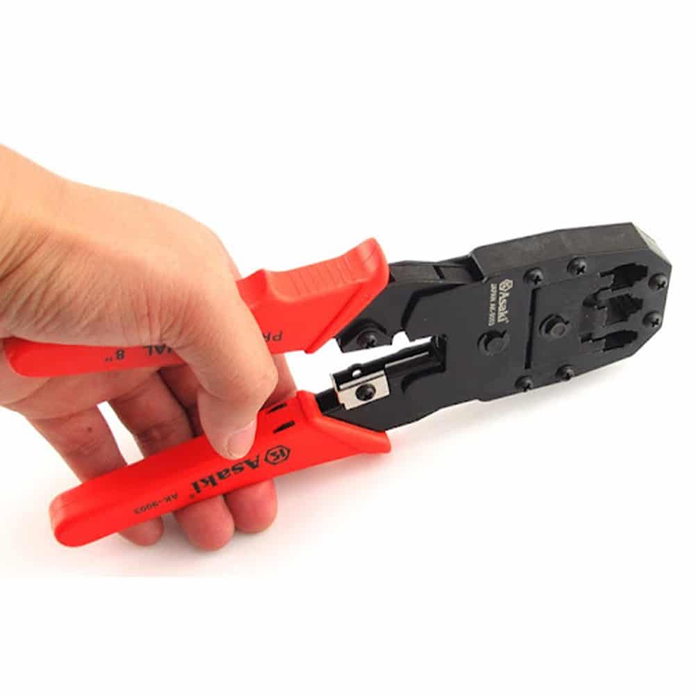Kềm bấm cáp mạng & điện thoại 8"/200mm 3 chức năng 4P / 6P / 8P Asaki ...