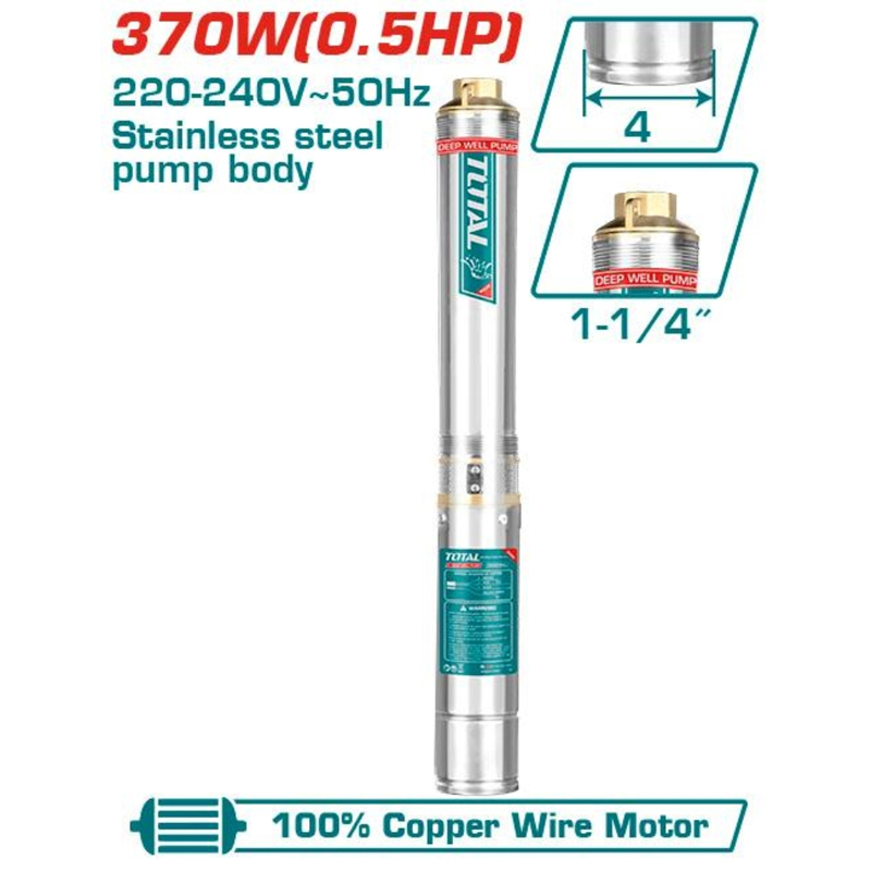 Máy bơm giếng sâu 370W Total - TWP53701 - Siêu thị Dụng Cụ Vàng